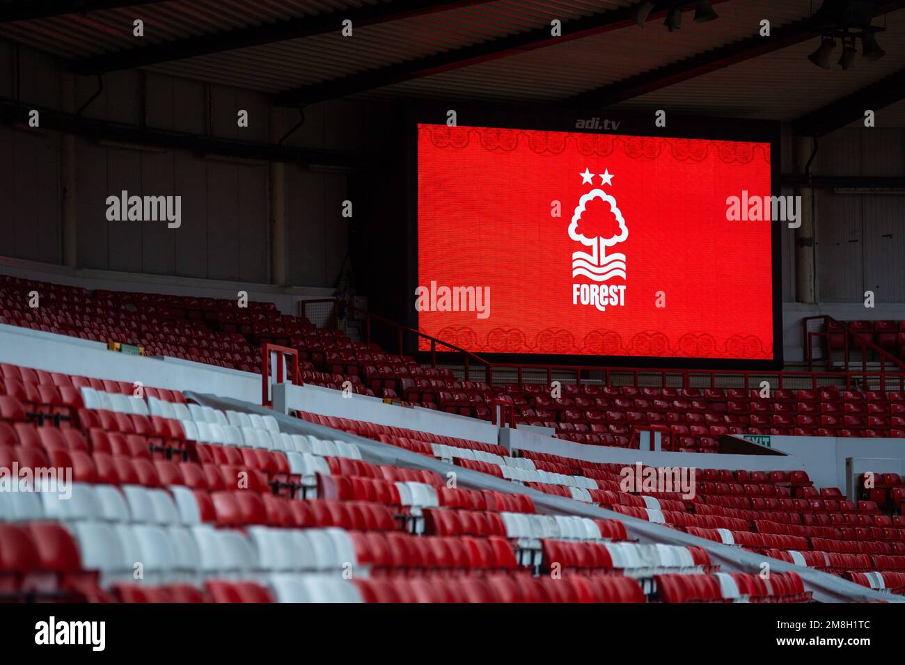 The score board showing the Nottingham Forest logo ahead of the Premier ...
