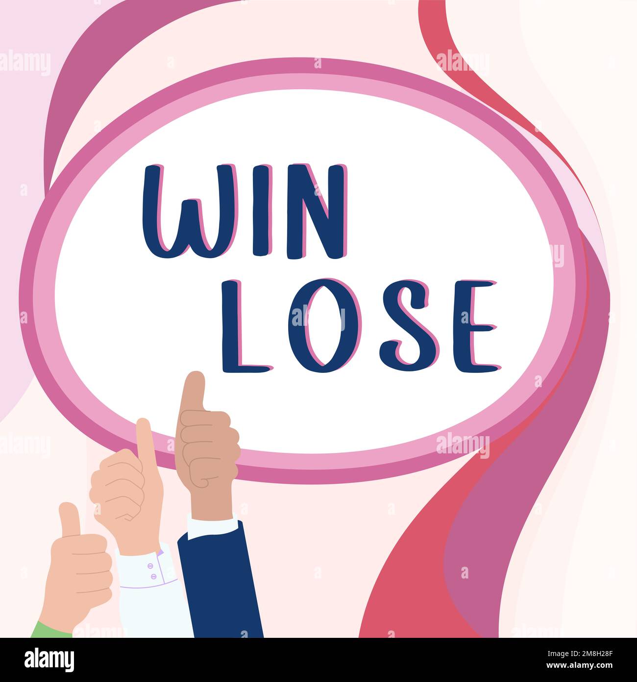 Hand writing sign Win Lose. Business concept Compare possibilities what ...