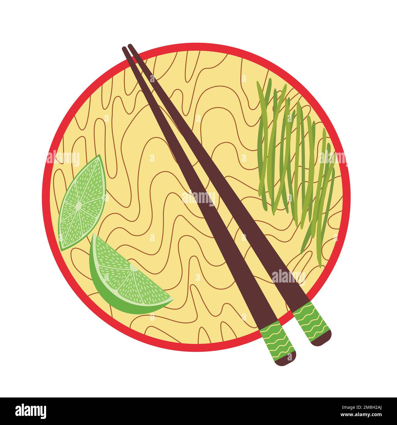 Vector pad Thai noodles flat illustration Stock Vector Image & Art - Alamy