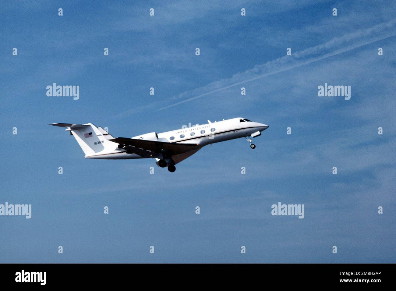 A right side view of a VC-20D Gulfstream III aircraft shortly after ...