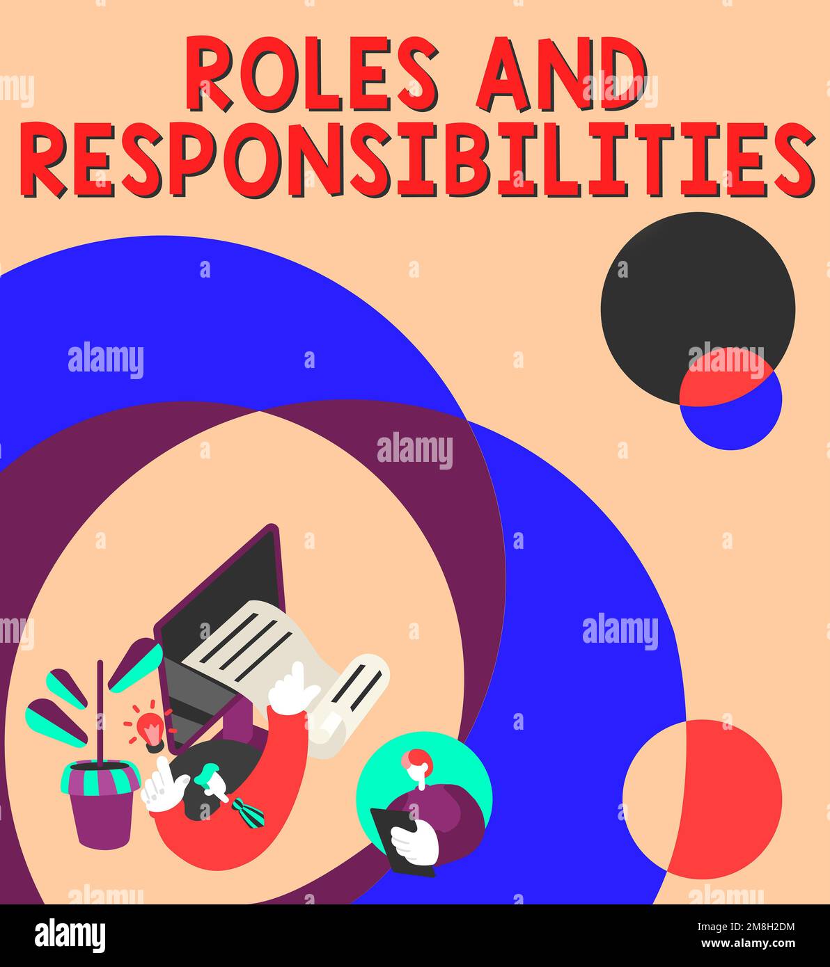 Hand writing sign Roles And Responsibilities. Word Written on Business ...