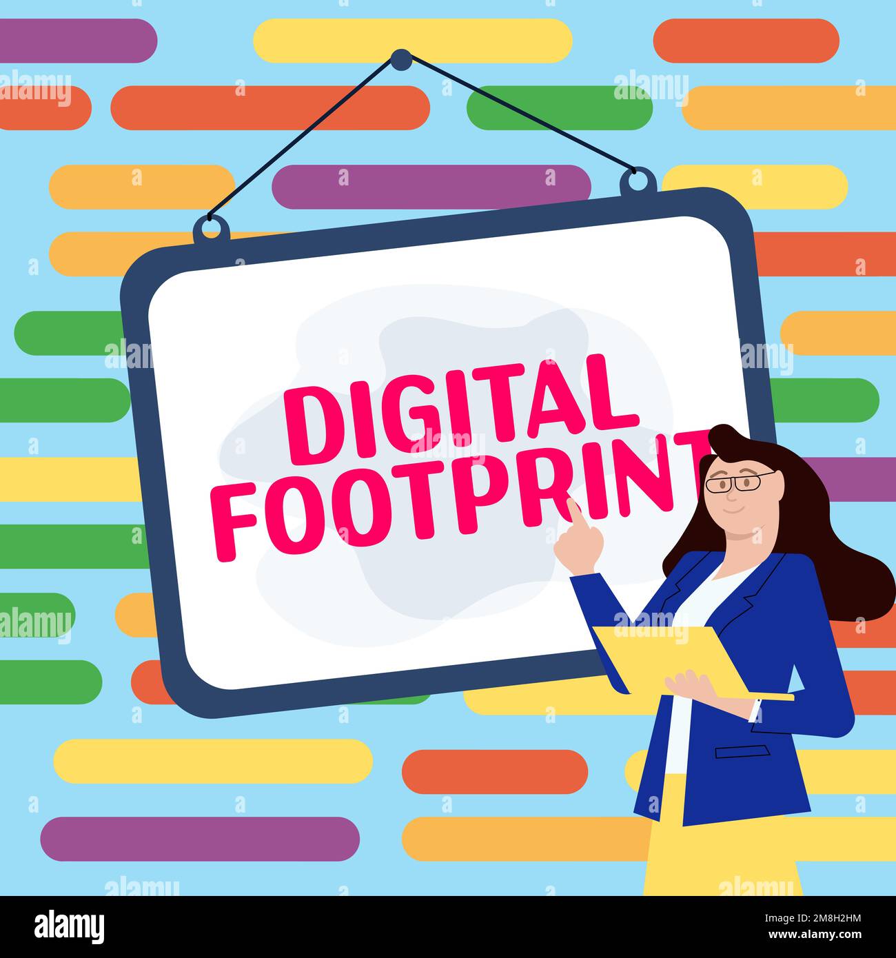 Conceptual caption Digital Footprint, Word Written on uses digital ...