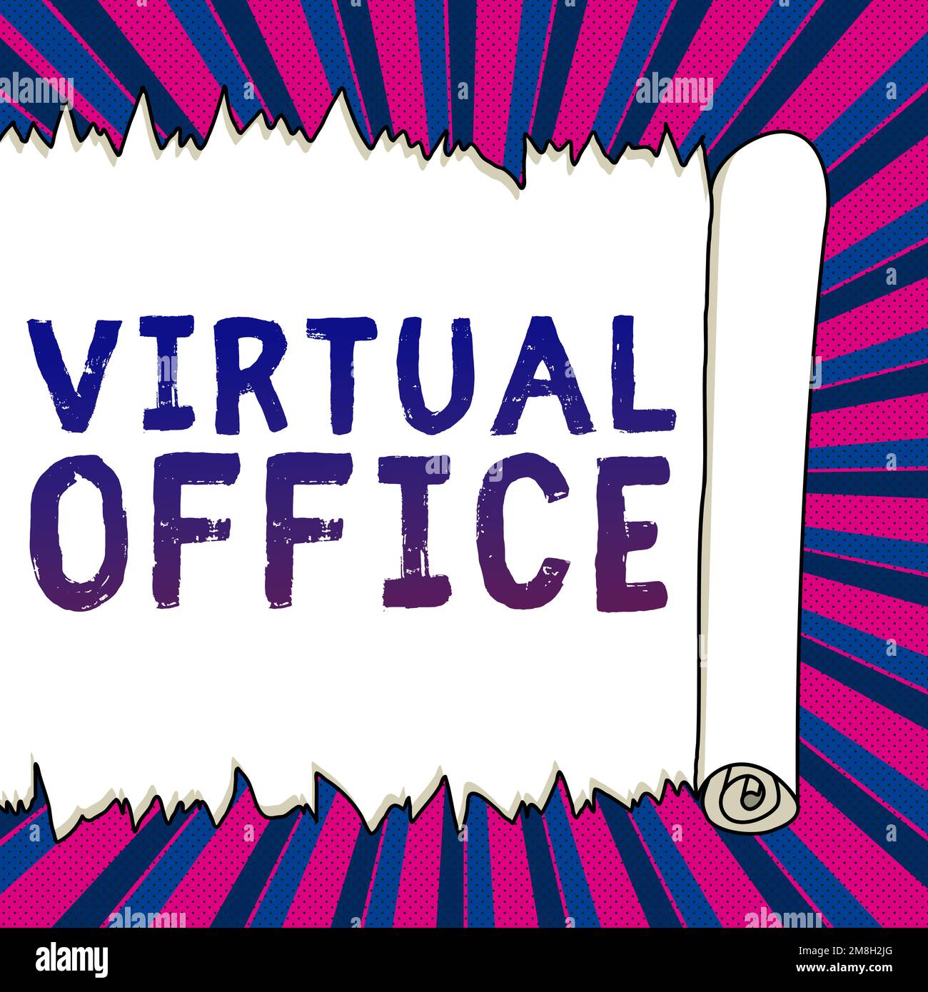 Sign displaying Virtual Office. Business concept Mobile work ...