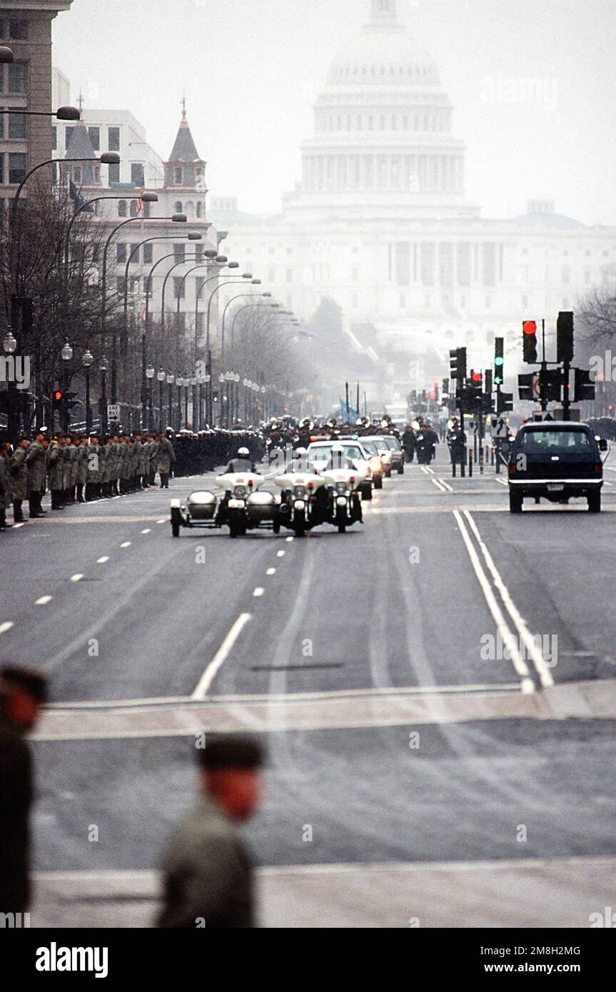 Practice Inaugural Parade. Presidential Motorcade mock parade Freedom ...