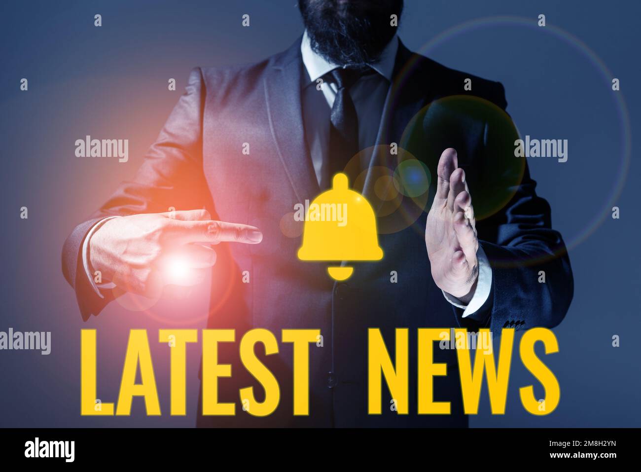 Writing displaying text Latest News. Business overview information that ...