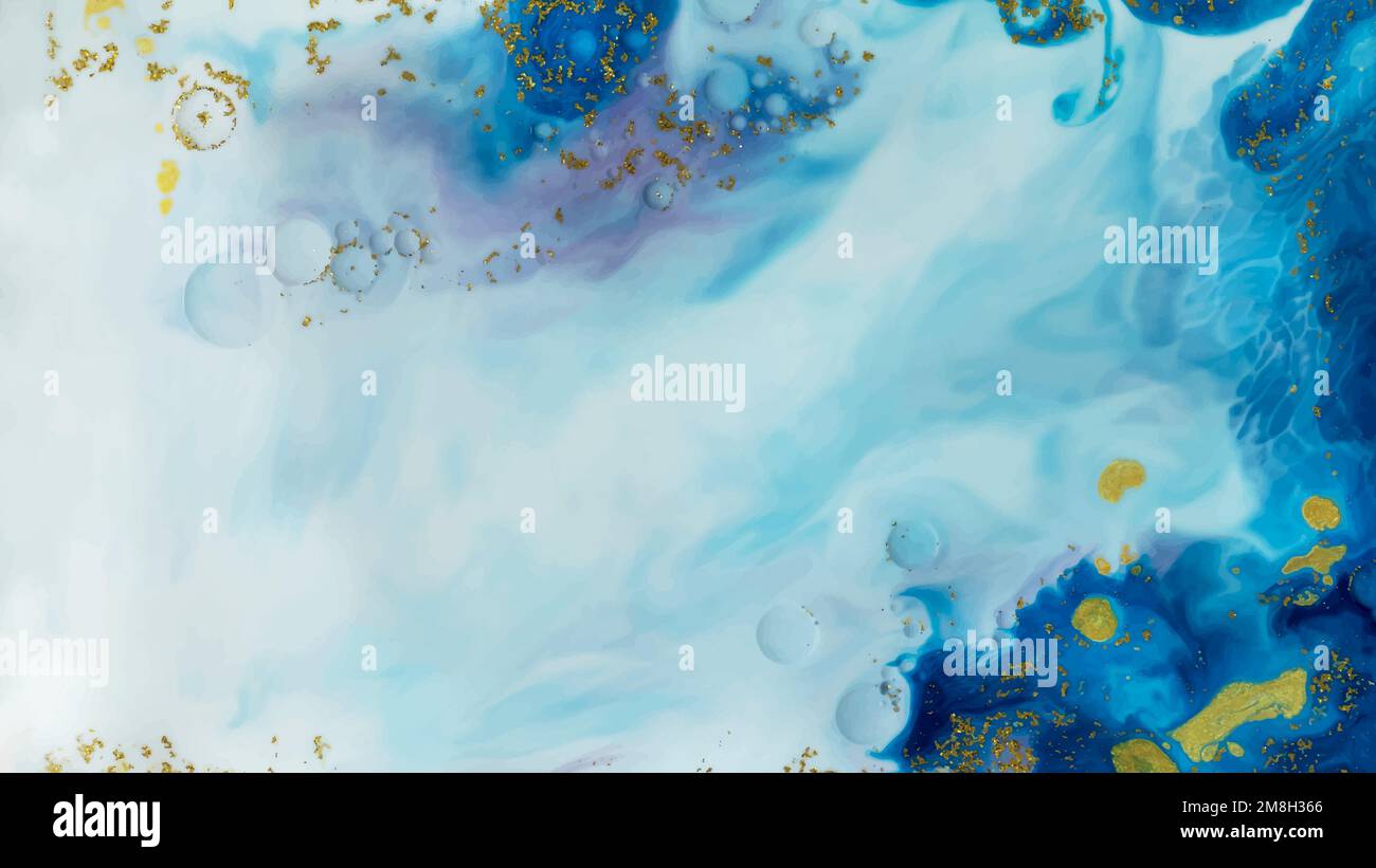 Abstract blue watercolor with gold glitter background vector Stock ...