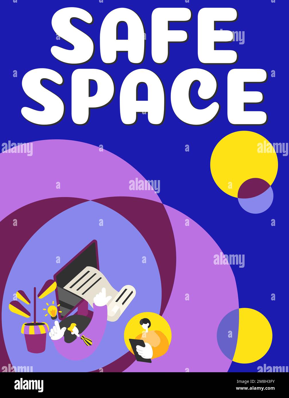 Conceptual display Safe Space. Internet Concept a place or room in ...