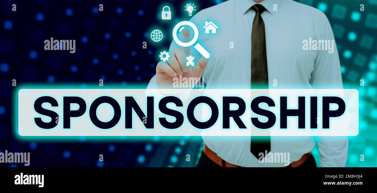 Conceptual display Sponsorship. Internet Concept Position of being a ...