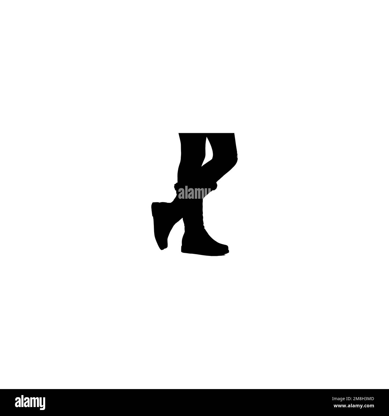 Boot on legs icon. Simple style see on your feet app background symbol ...