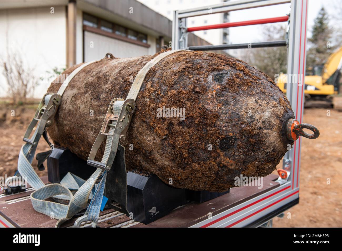 Freiburg Im Breisgau, Germany. 14th Jan, 2023. An aerial bomb stands on ...