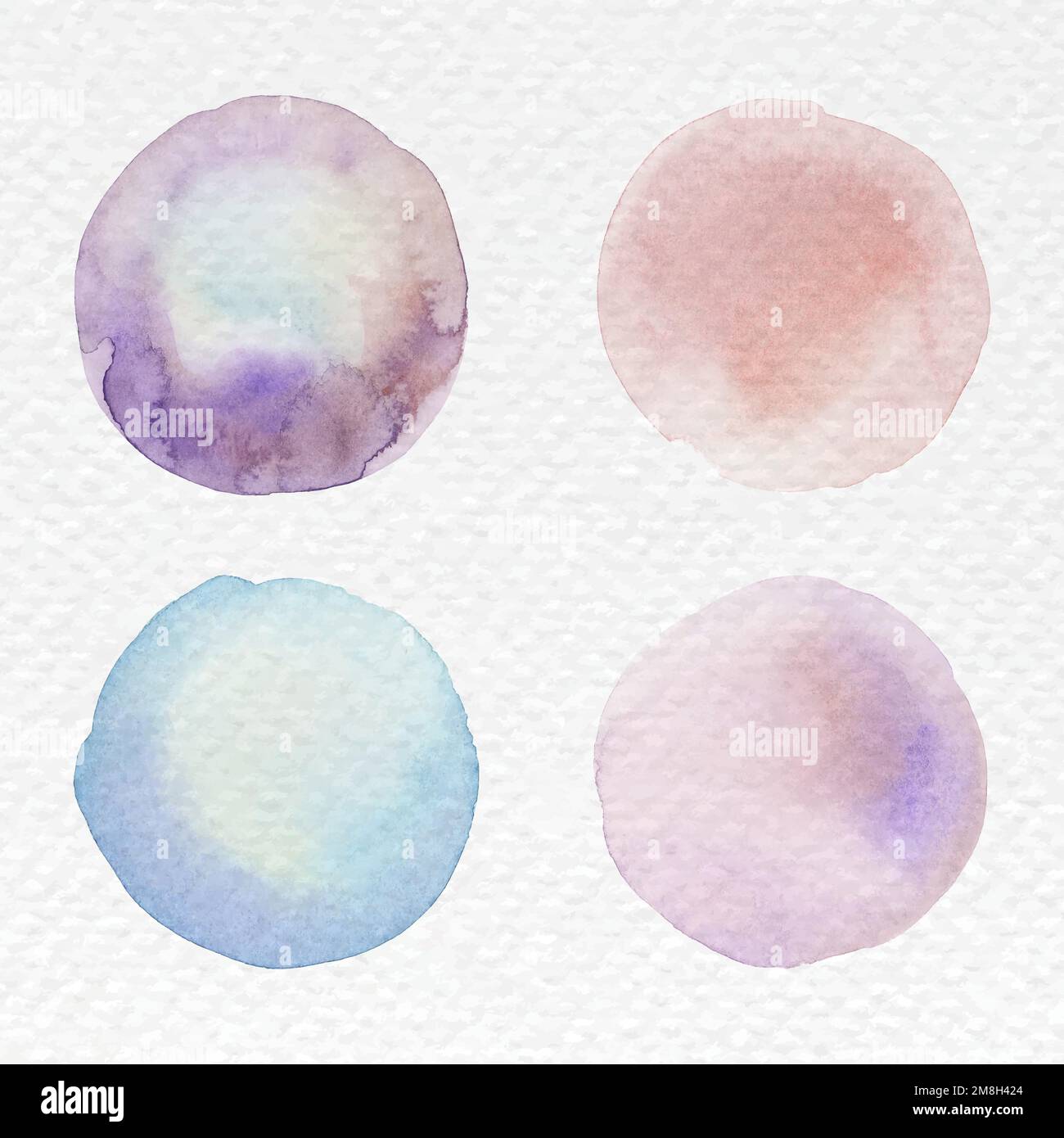 Round faded watercolor set vector Stock Vector Image & Art - Alamy
