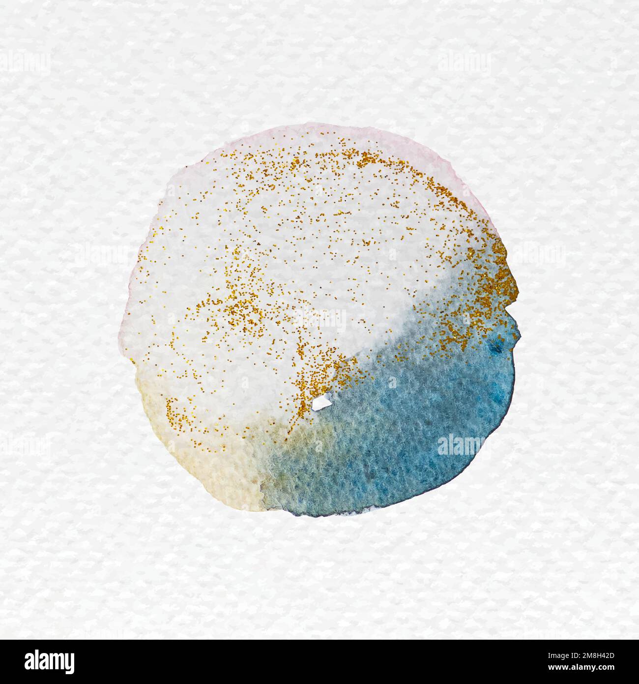 Round faded blue watercolor with glitter vector Stock Vector Image ...