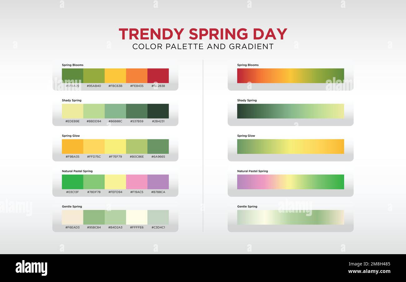 Spring Color Palette And Gradient Stock Vector Image And Art Alamy