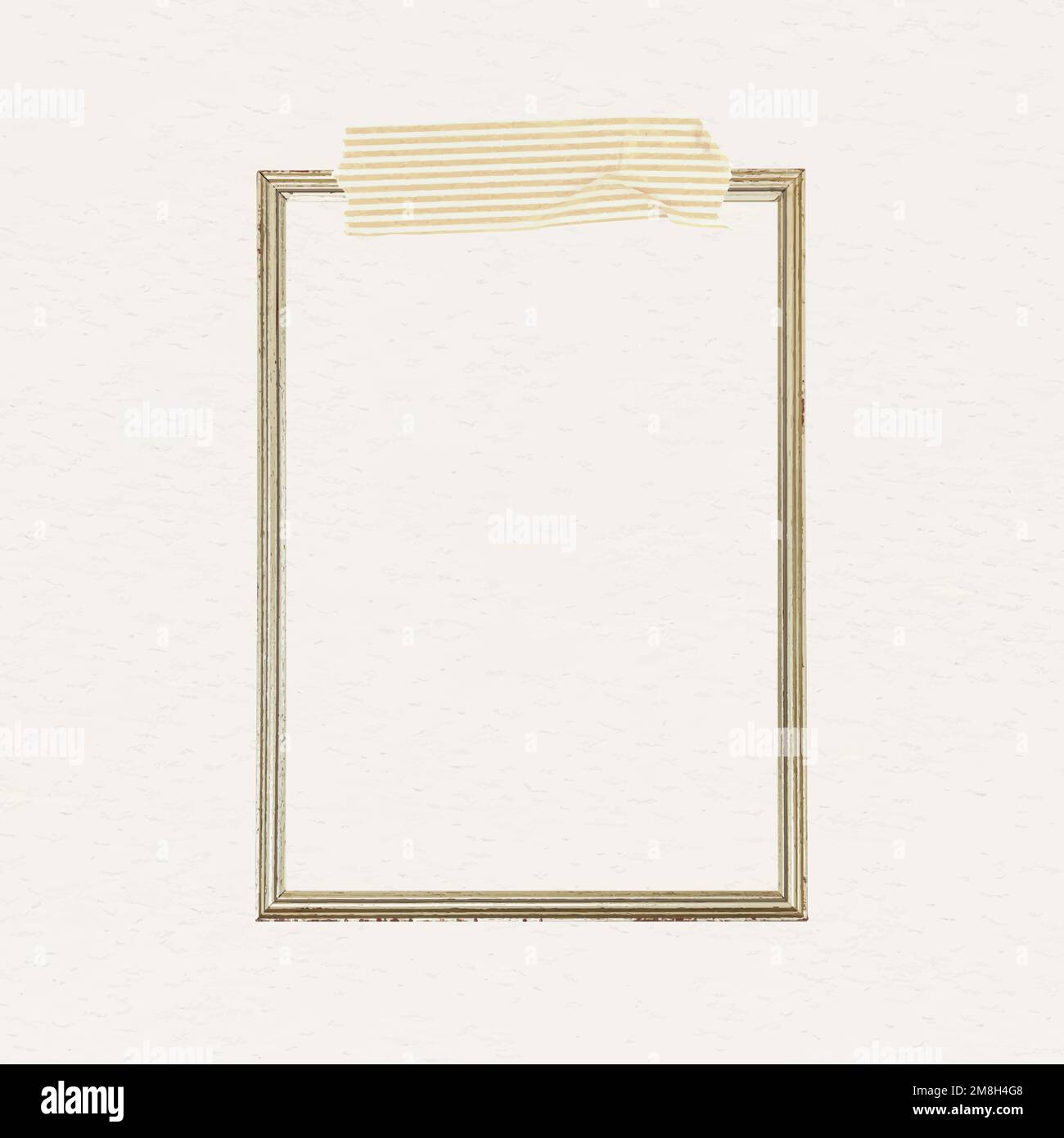 Rectangle gold frame stitch with a yellow stripes Washi tape vector ...