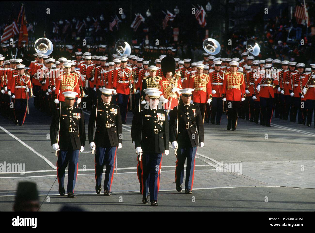 Inaugural parade, the USMC staff from Marine barracks, Washington D.C ...