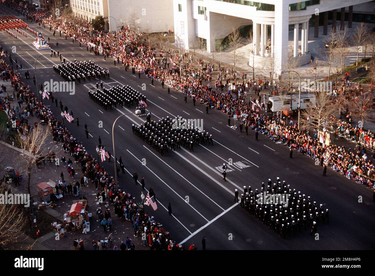 Inaugural parade, the US Navy Contingent marched down Pennsylvania Ave ...
