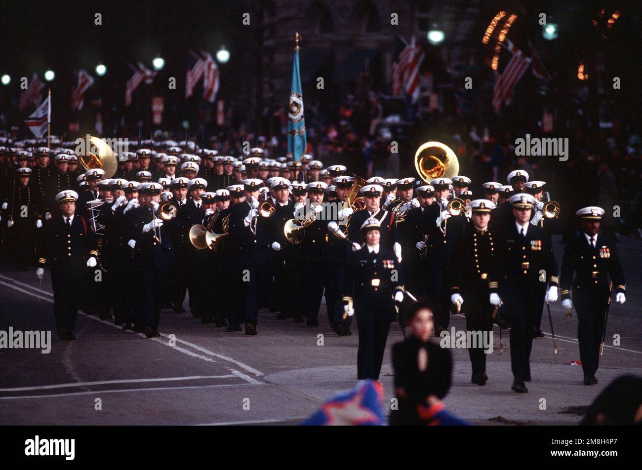 Inaugural parade, the USCG band directed by CDR Lewis J. Buckley of ...
