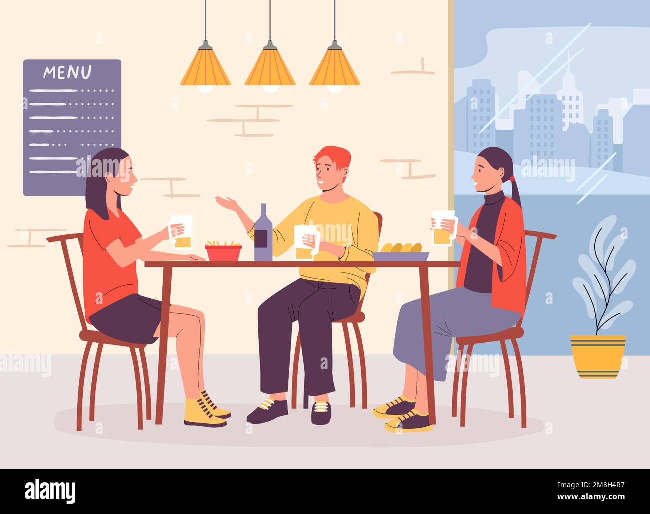 Lunch break in work Stock Vector Images - Alamy