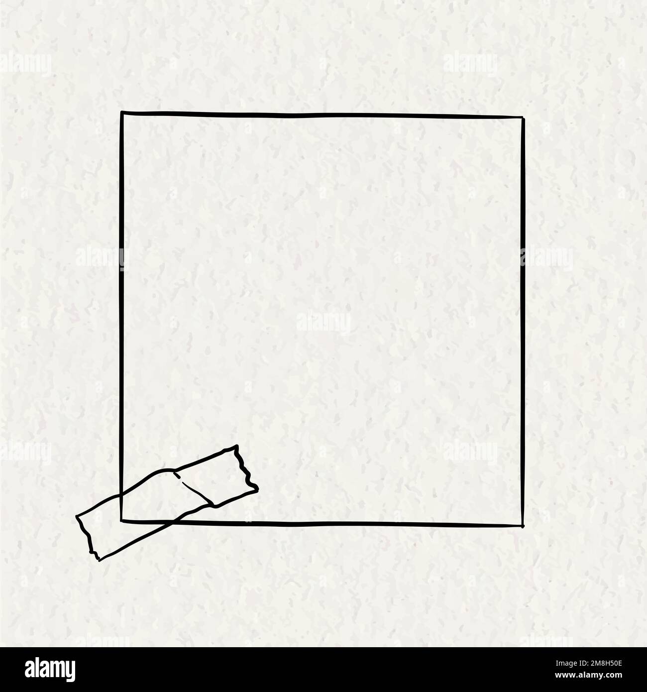 Sticker note vector paper element in hand drawn style on paper texture ...