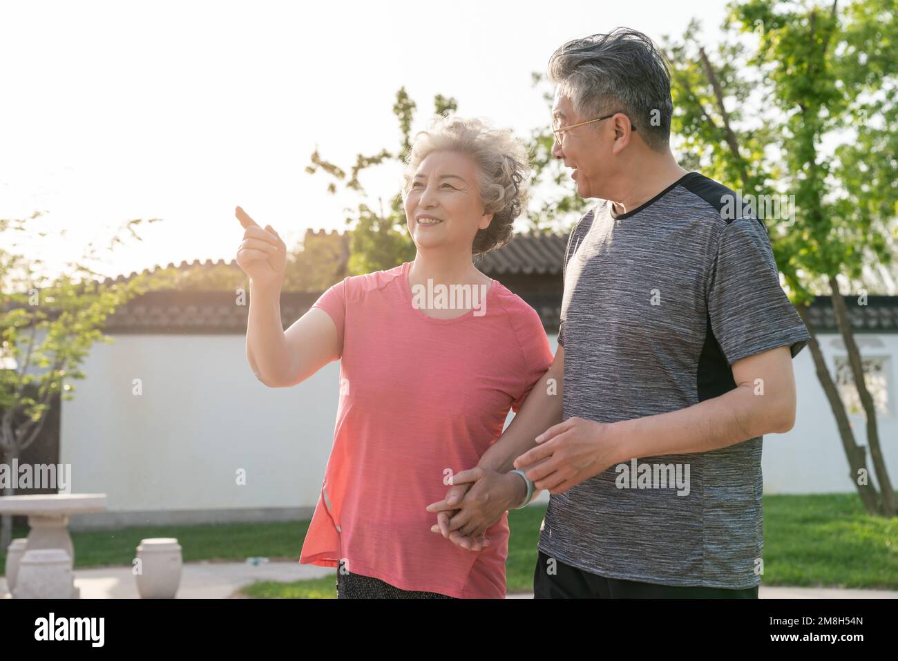 Elderly couples health movement Stock Photo - Alamy