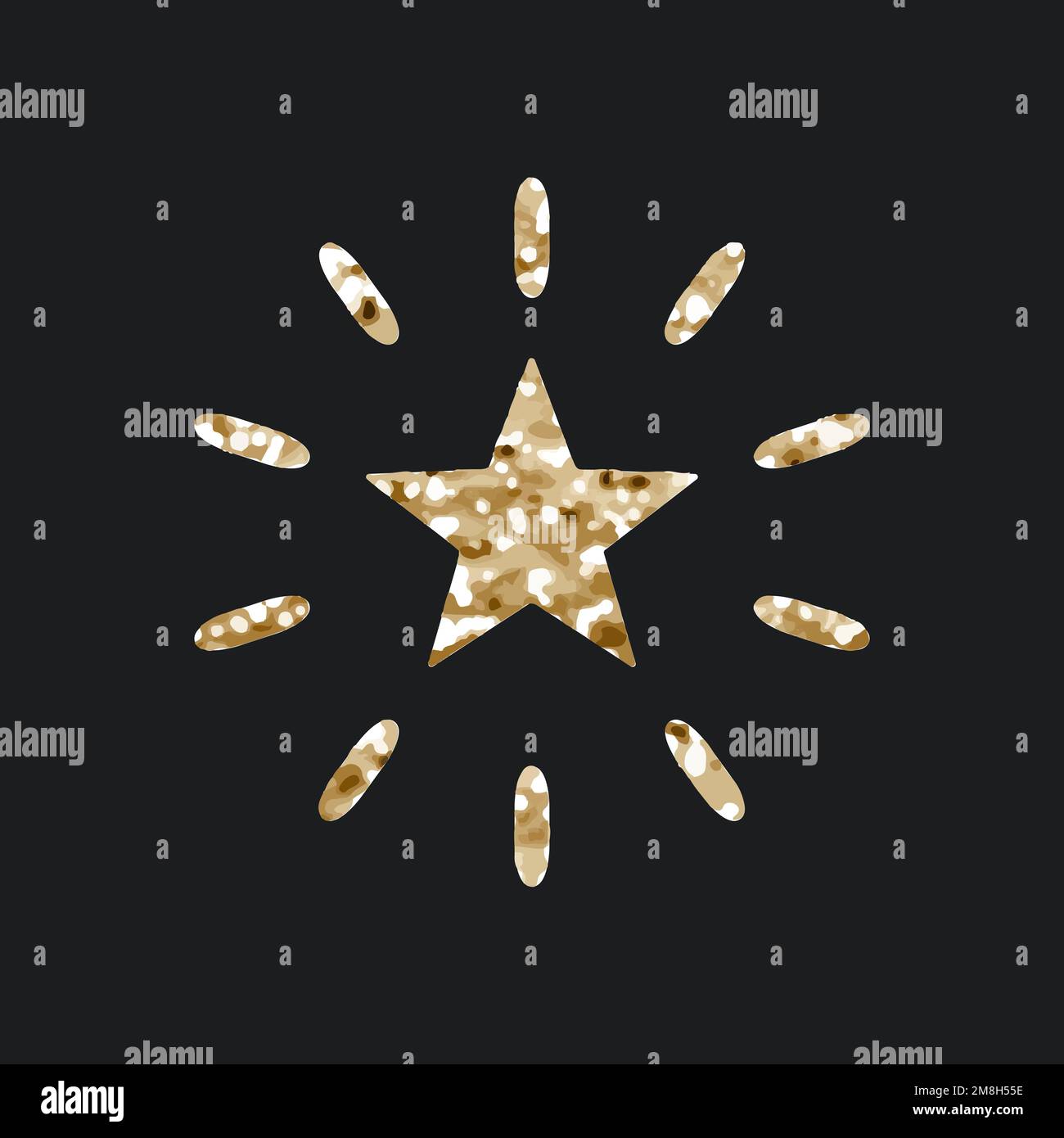 Sparkling stars vector icon with glitter texture on black background Stock Vector Image & Art ...