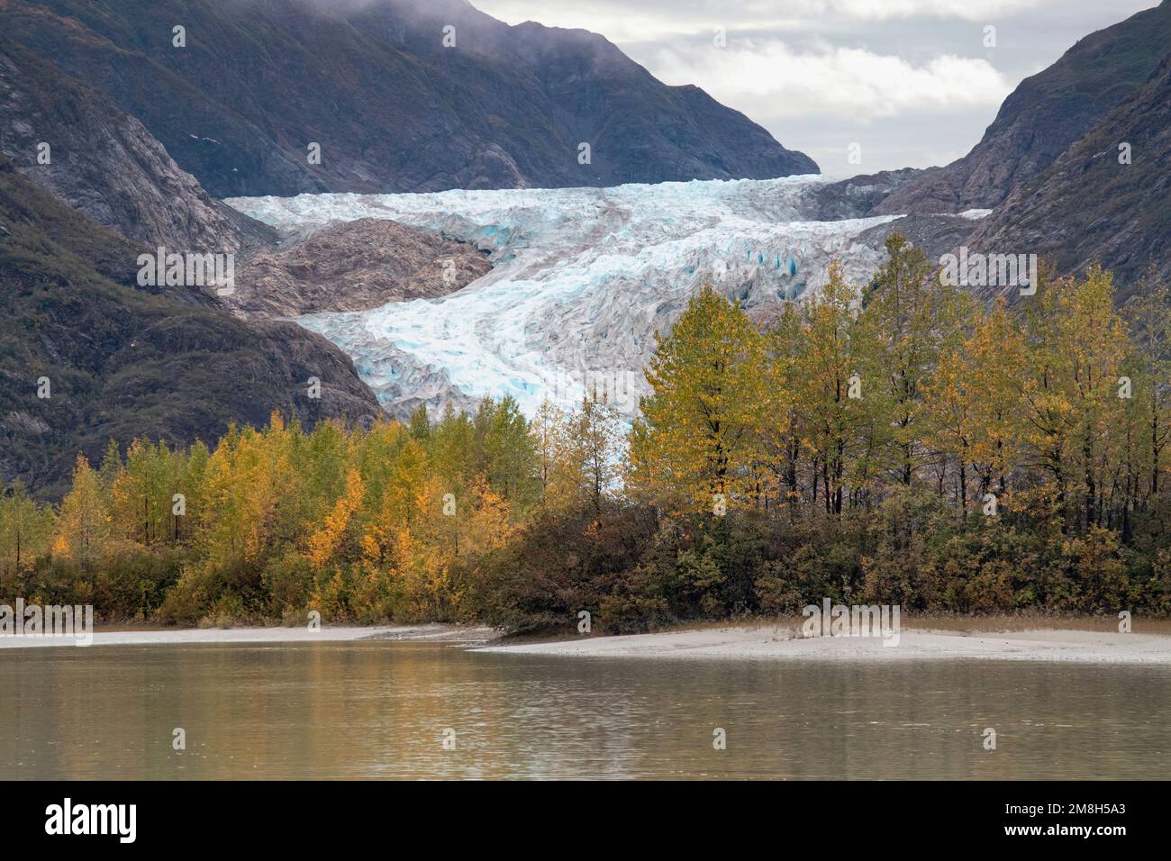 View of the Davidson glacier Alaska Stock Photo - Alamy
