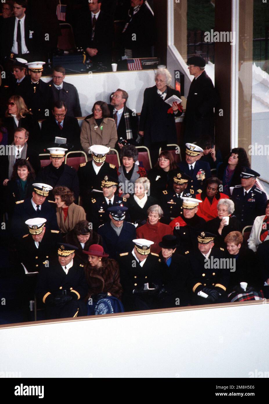 Inaugural Parade, Watching the parade from the presidential reviewing ...