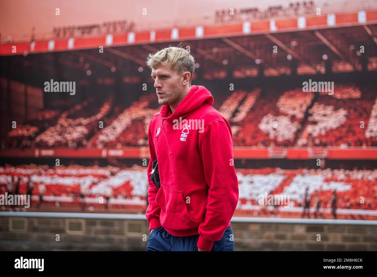 Joe Worrall #4 of Nottingham Forest arrives before the Premier League ...