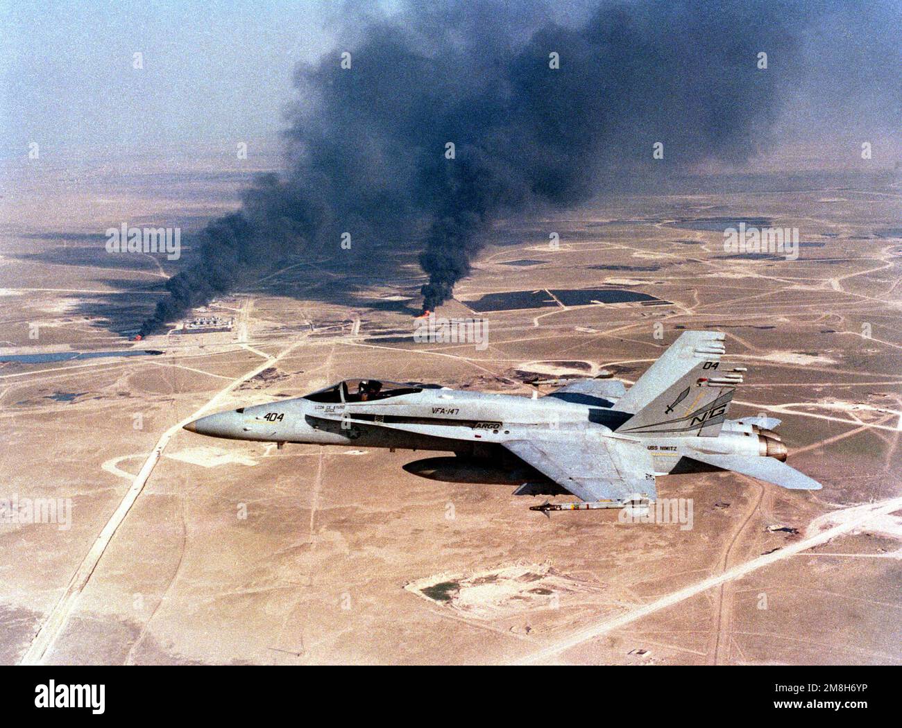 An F/A 18C Hornet aircraft from Strike Fighter Squadron 147 (VFA-147 ...