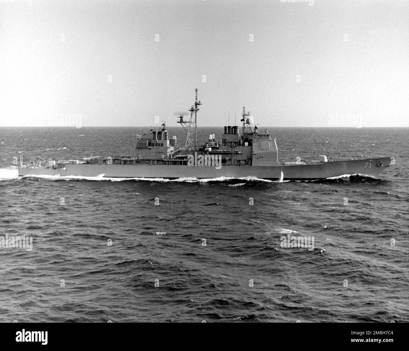 A starboard beam view of the guided missile cruiser CAPE ST. GEORGE (CG ...