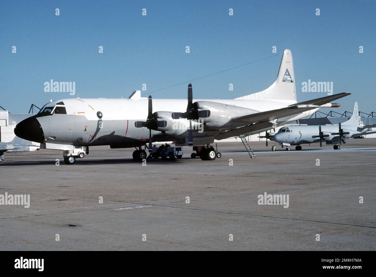A left side view of a Naval Air Warfare Center (NAWC(AD)) UP-3A Orion ...