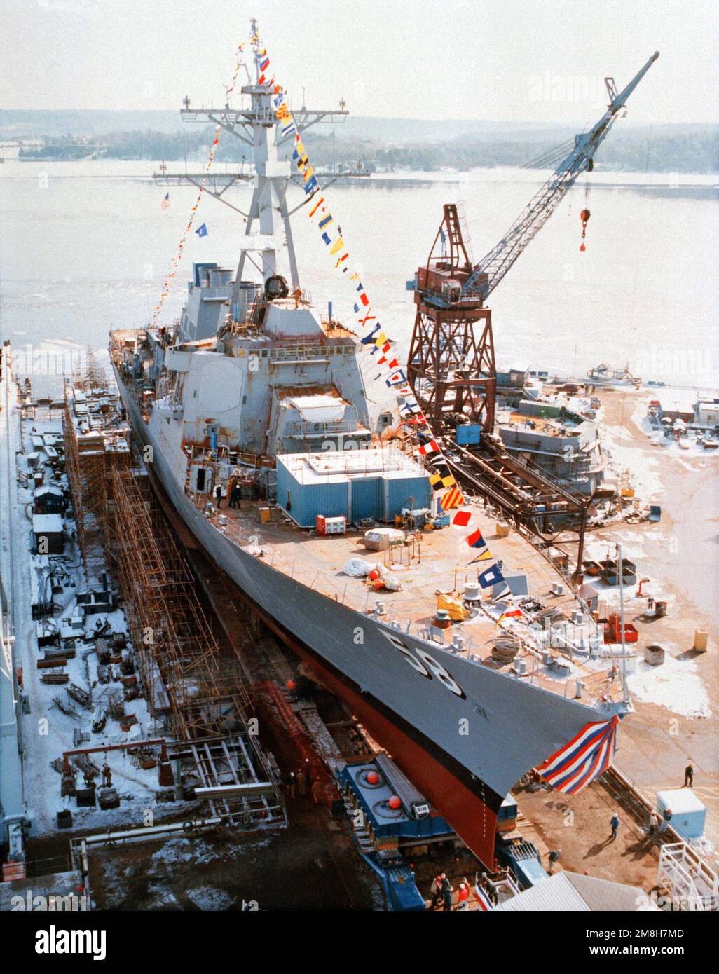 A starboard bow view of the guided missile destroyer LABOON (DDG-58) as ...