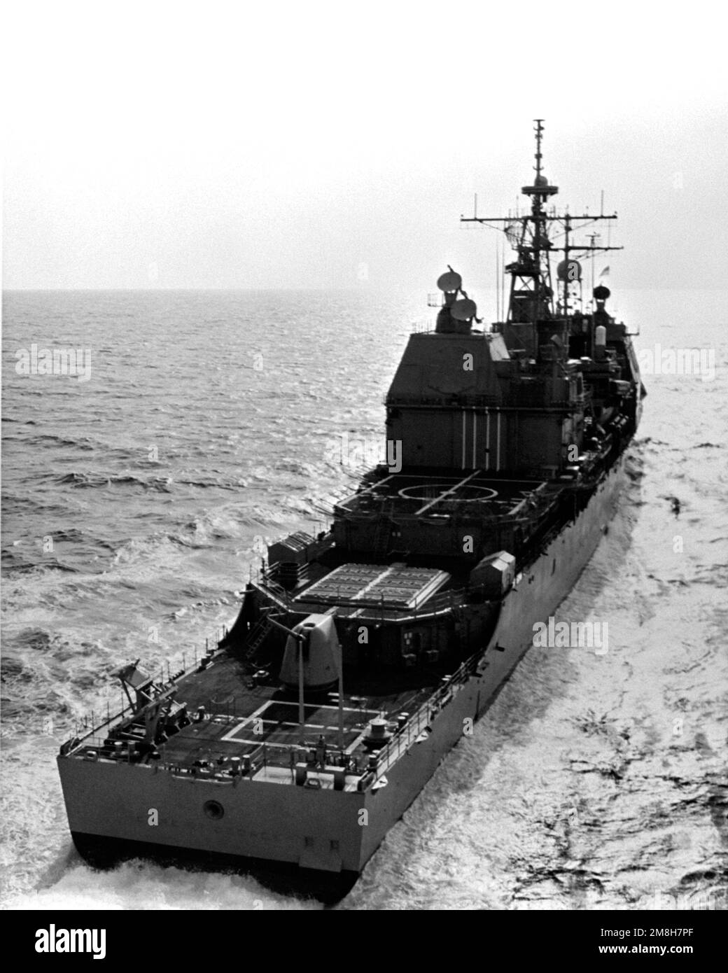 A starboard quarter view of the guided missile cruiser USS CAPE ST ...