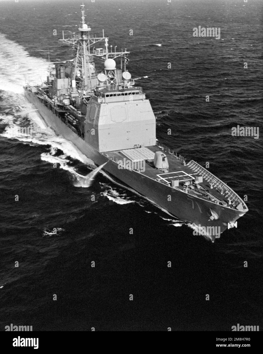 A starboard bow view of the guided missile cruiser USS CAPE ST. GEORGE ...