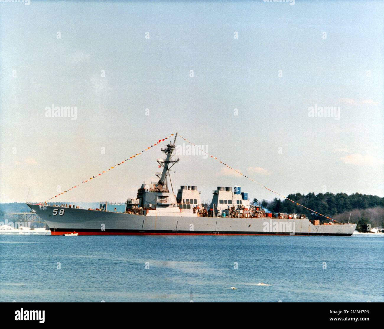 A port beam view of the guided missile destroyer Laboon (DDG-58) at ...