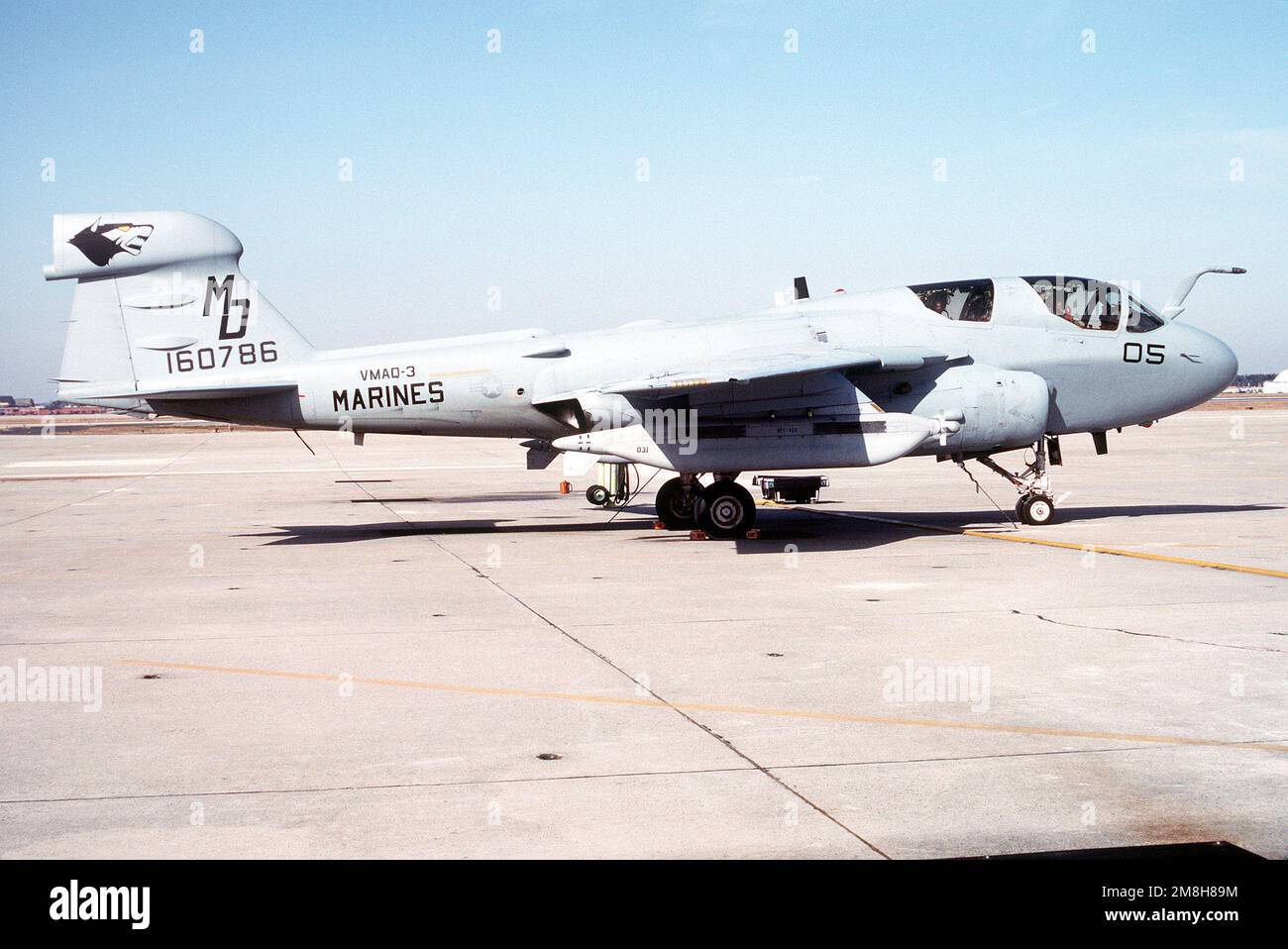 A righht side view of a Marine Electronic Warfare Squadron 3 (VMAQ-3 ...