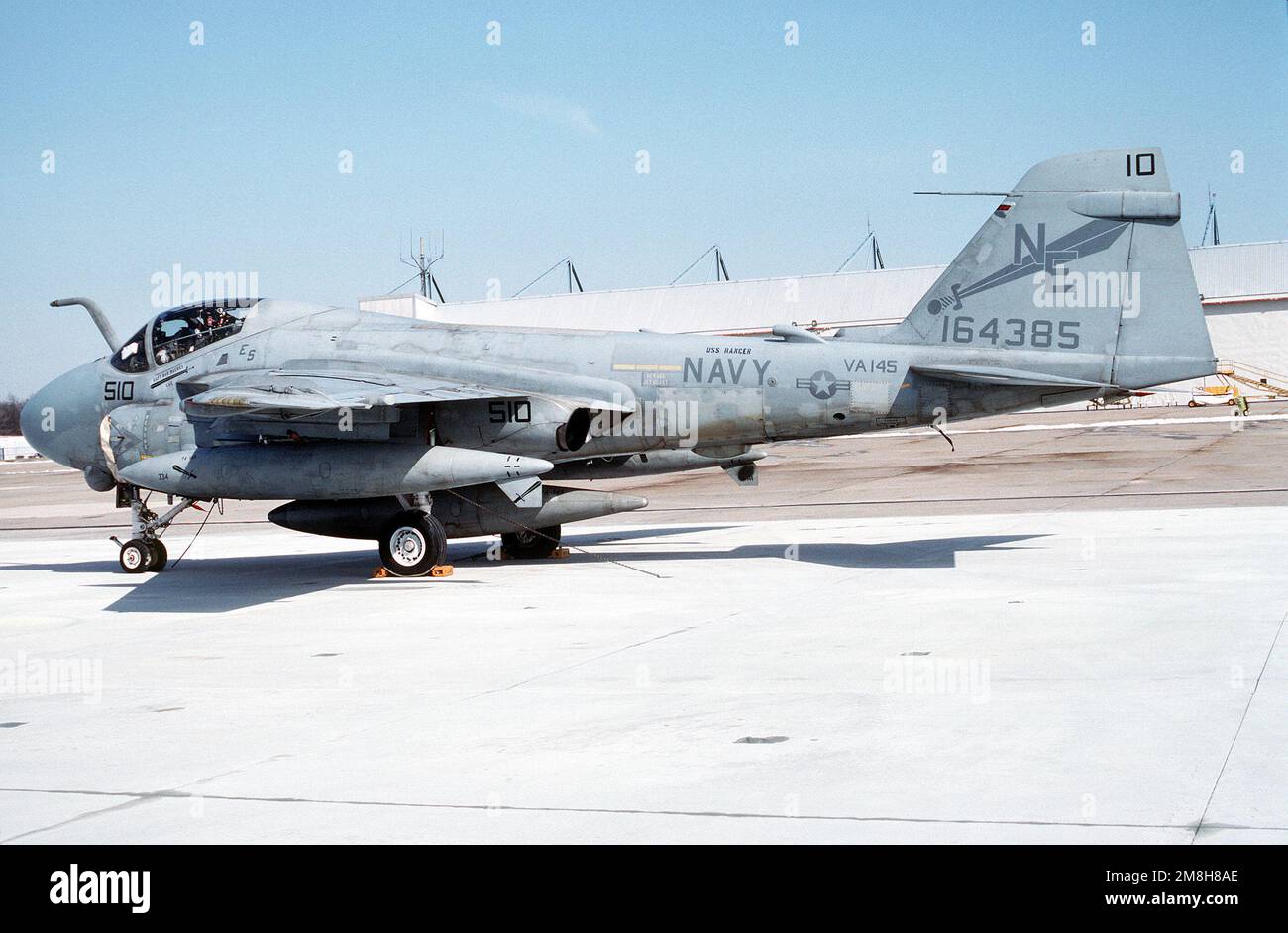 A left side view of an Attack Squadron 145 (VA-145) A-6E Intruder ...