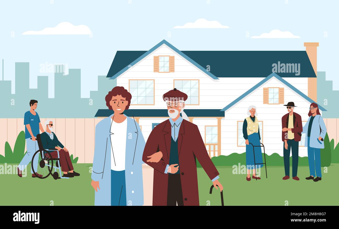 Retirement care home exterior Stock Vector Images - Alamy