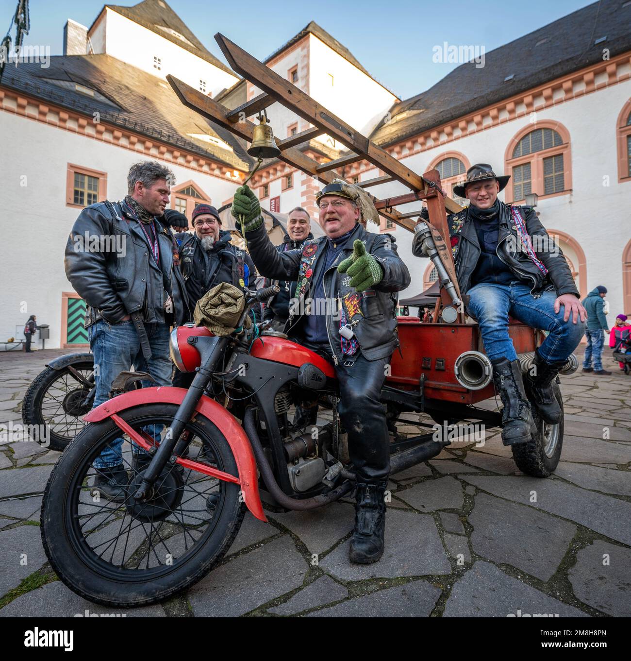 Augustusburg, Germany. 14th Jan, 2023. Heiko Fischer (2nd from right ...