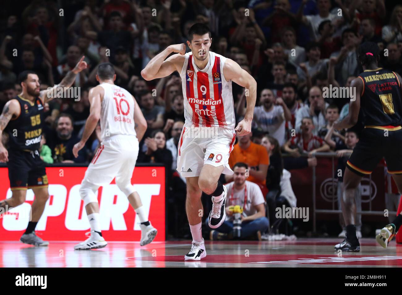 Belgrade, Serbia, 12 January 2023. Luka Mitrovic of Crvena Zvezda mts ...