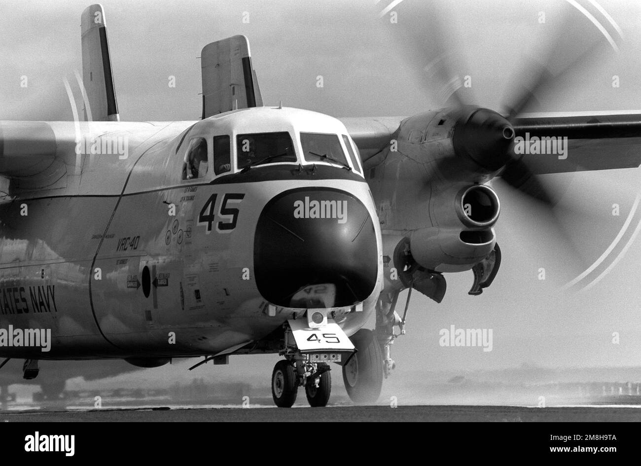 A Fleet Logistic Support Squadron 40 (VRC-40) C-2A Greyhound aircraft ...