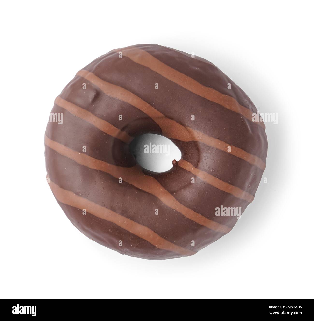 Tasty chocolate donut on white background Stock Photo - Alamy