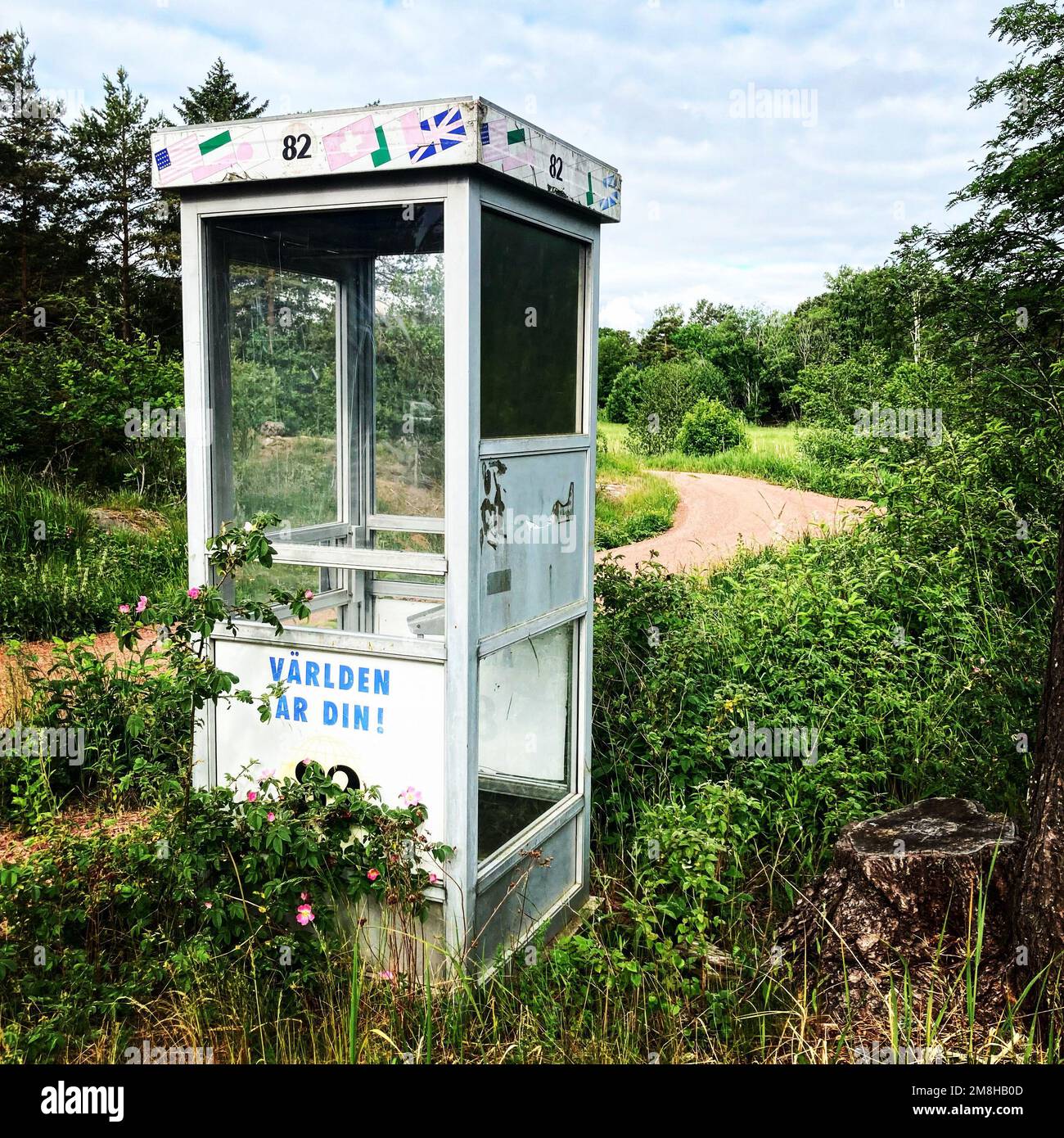 An old telephone box in forest in Finland Stock Photo - Alamy