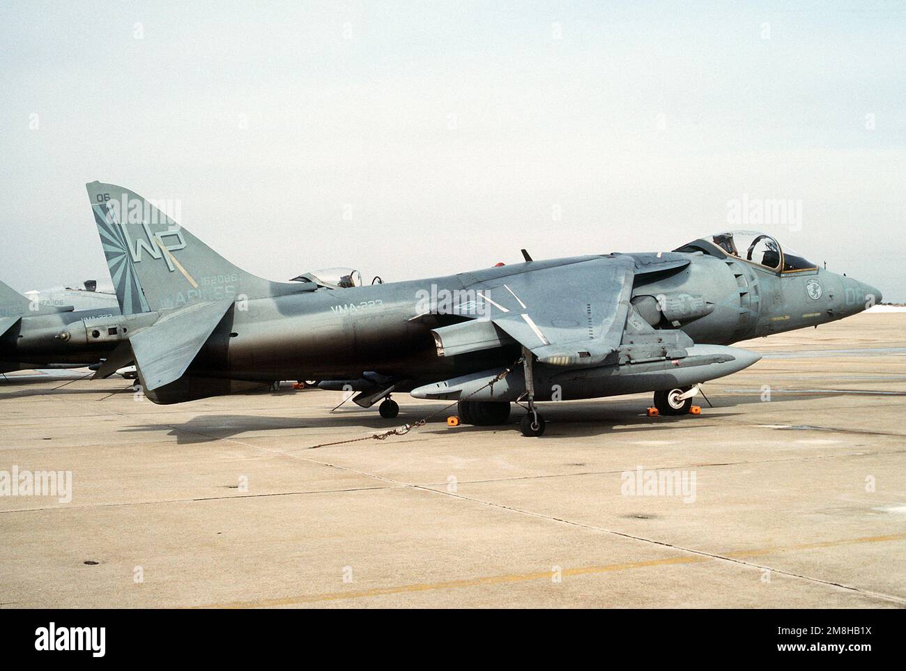 A right side view of a Marine Attack Squadron 223 (VMA-223) AV-8B ...