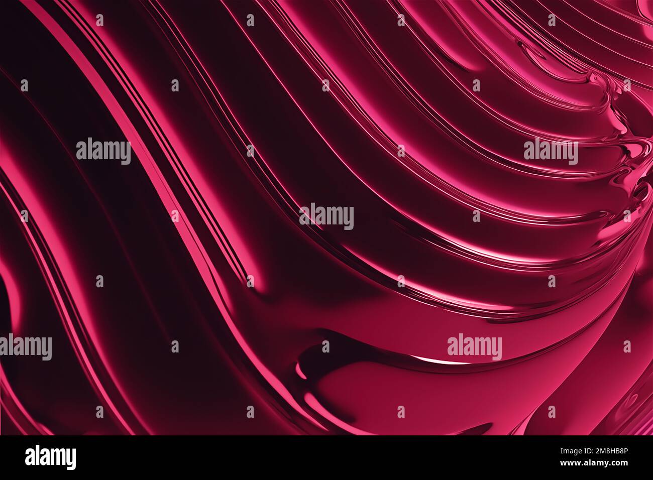 Abstract magenta futuristic wavy 3d metallic background Stock Photo - Alamy