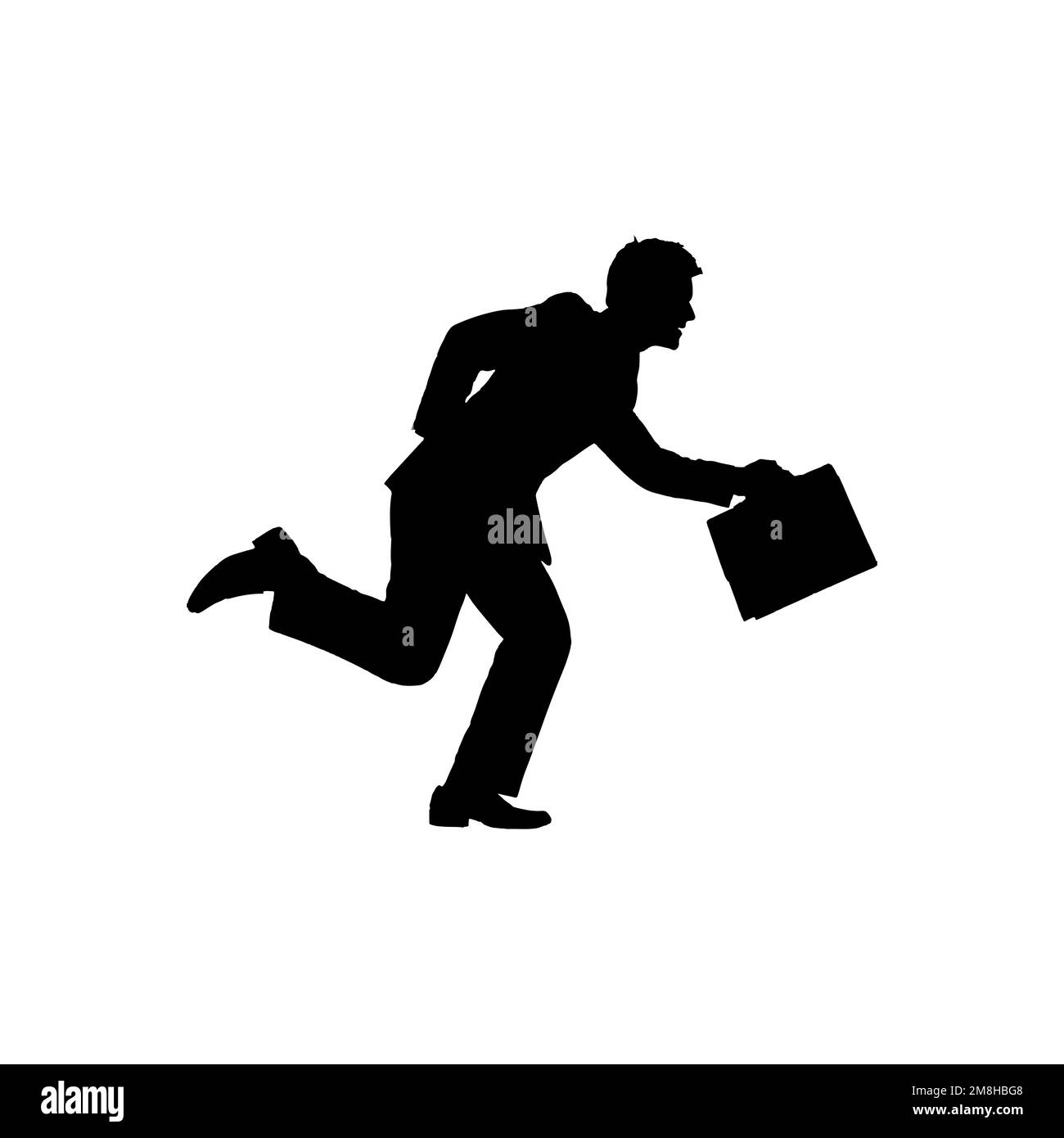 Businessman run icon. Simple style business briefcase poster background ...