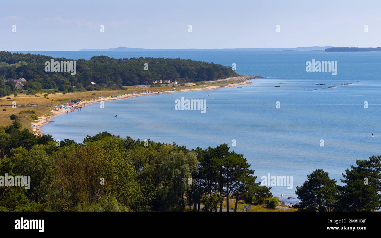 An aerial view of sea with greenery beach Stock Photo - Alamy