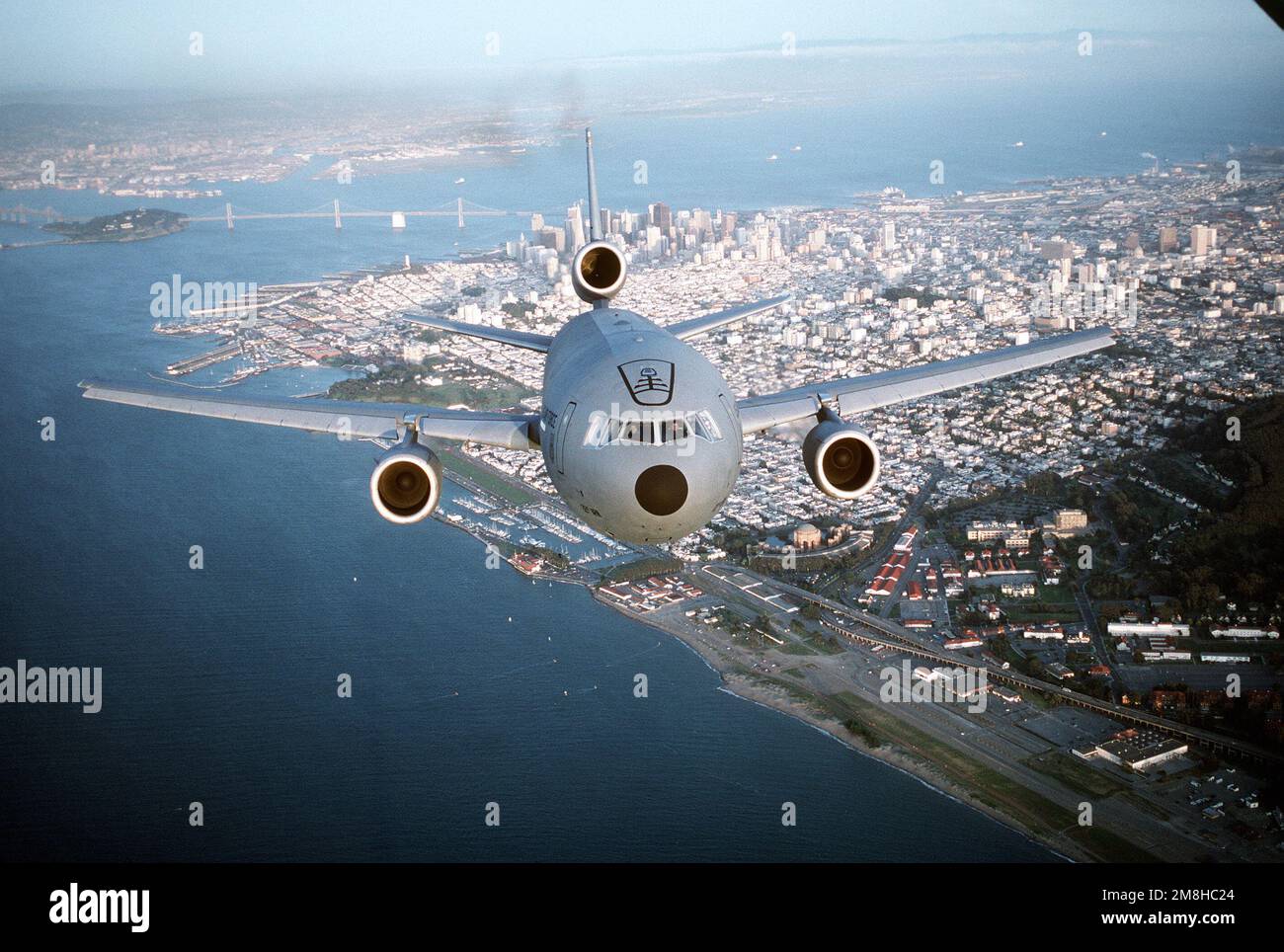 Air-to-air, front view of a 22nd Air Refueling Wing KC-10A Extender ...