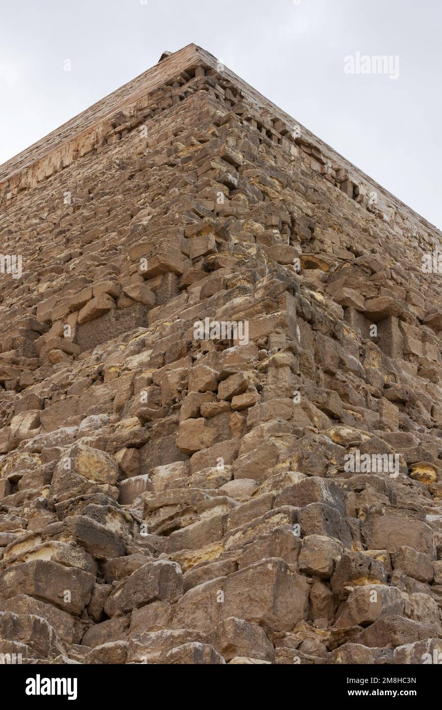 Edge of the pyramid of Khafre or of Chephren the second-tallest and ...
