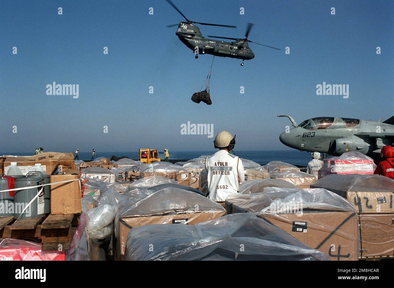 A Helicopter Combat Support Squadron 8 (HC-8) CH-46D Sea Knight ...